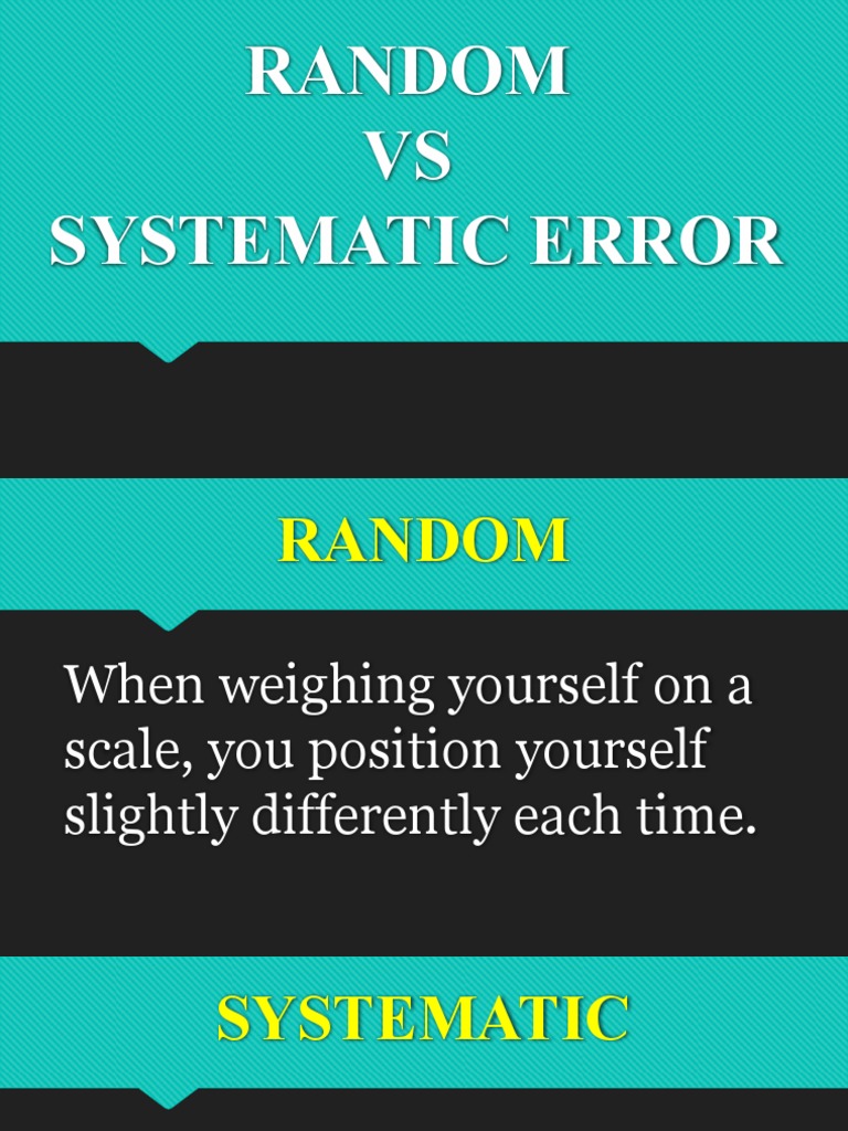 Random Vs Systematic Error Exercise | PDF