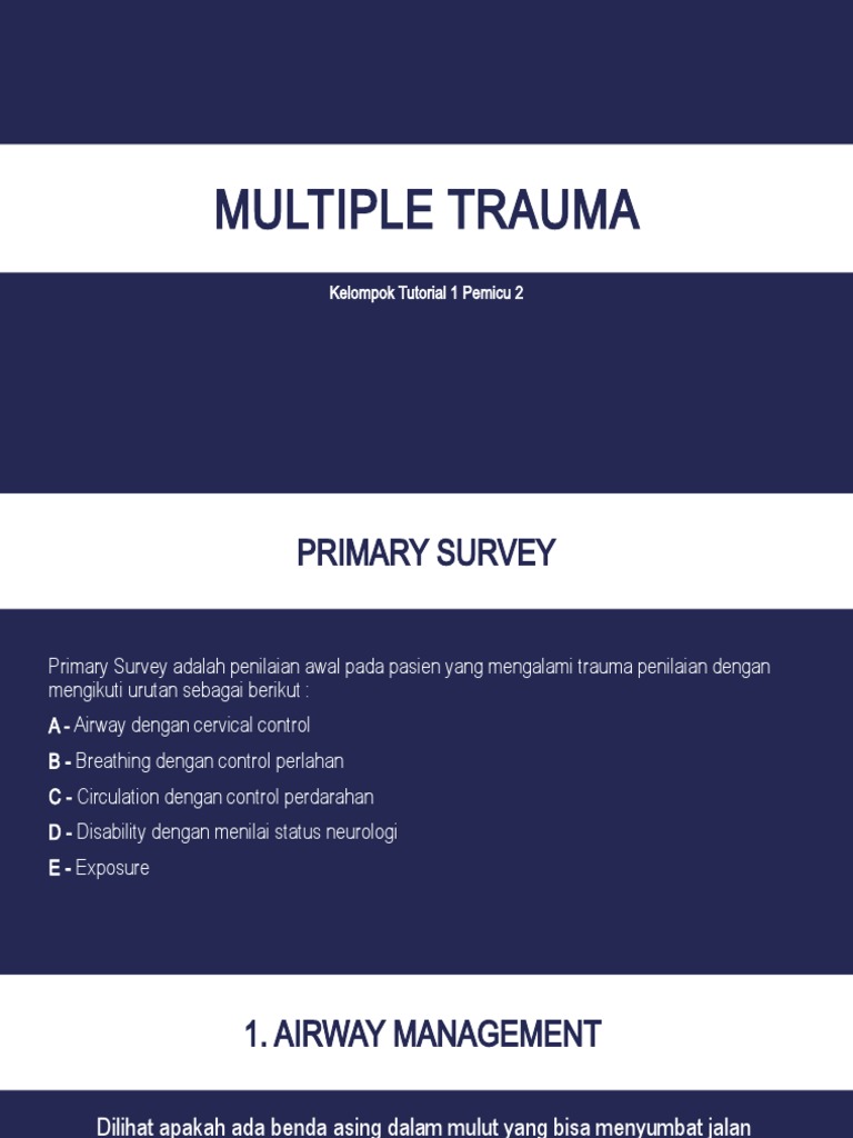 MULTIPLE TRAUMA PPT Kelompok Tutor 1.Pptxx | PDF