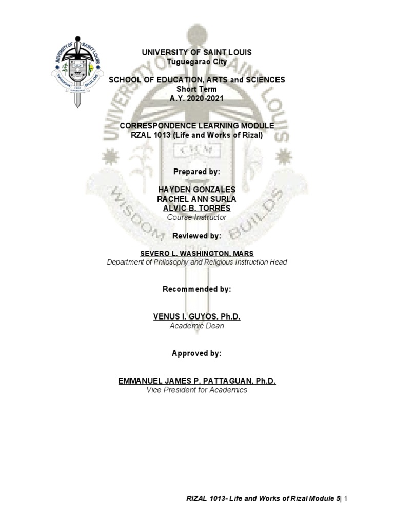 RZAL 1013 Module 5 | PDF | Philippines