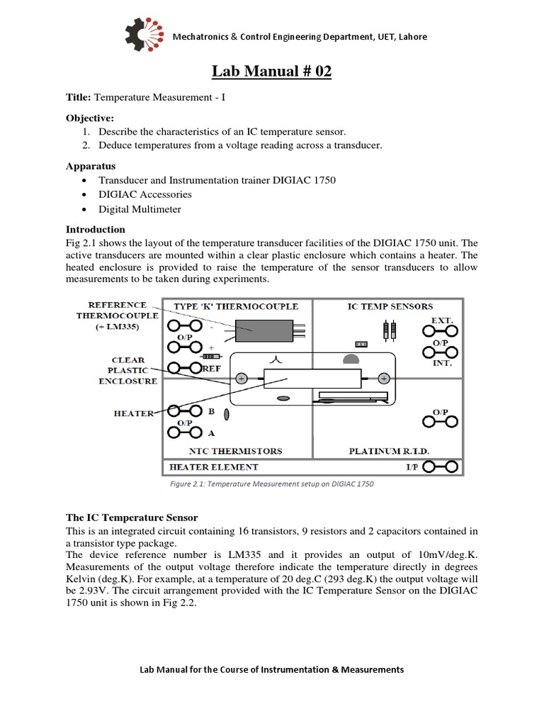 MCT-335 InM LabManual 02 | PDF | Electronic Circuits | Temperature