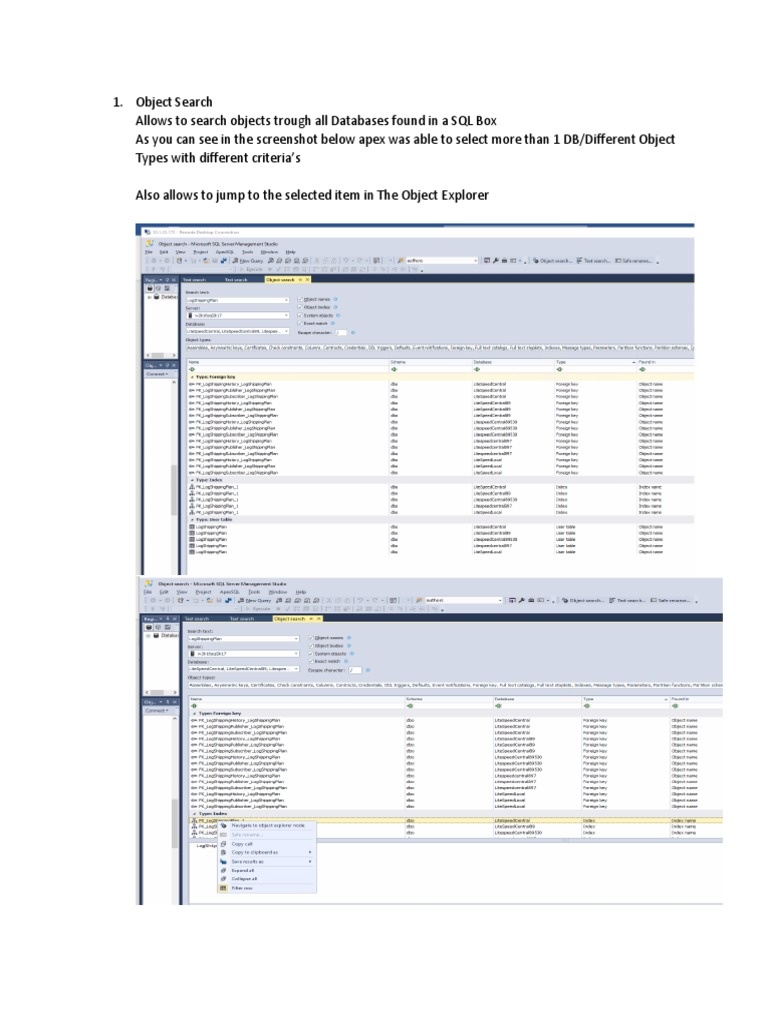Apexsql Search | PDF