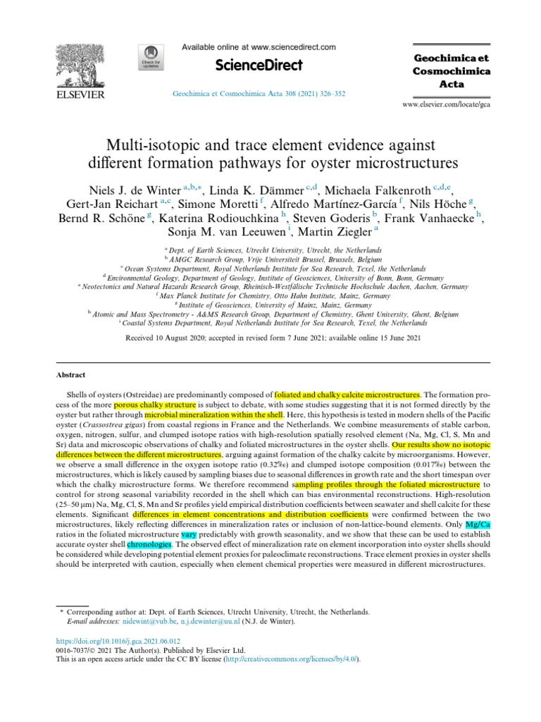 Winter Et Al. - 2021 - Multi-Isotopic and Trace Element Evidence Against | PDF | Scanning ...