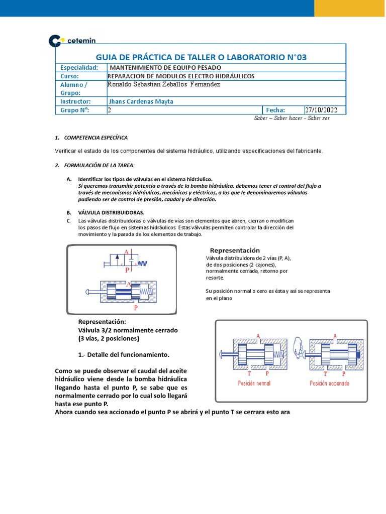 Guia de Práctica de Taller #3 | PDF | Válvula | Bomba
