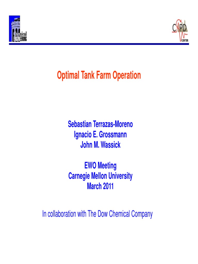 Optimal Tank Farm Operation | PDF | Mathematical Optimization | Simulation