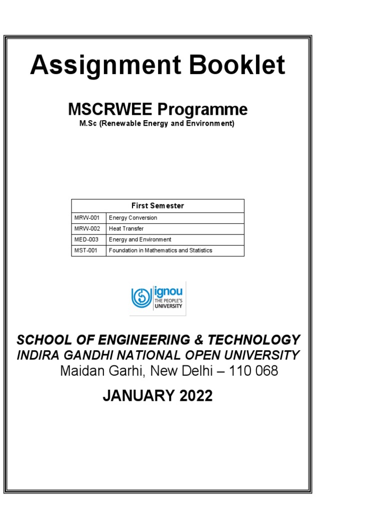 MSCRWEE 1st Sem Assignments Jan 2022 | PDF | Heat Transfer | Thermal ... MSCRWEE 1st Sem Assignments Jan 2022 | PDF | Heat Transfer | Thermal ...