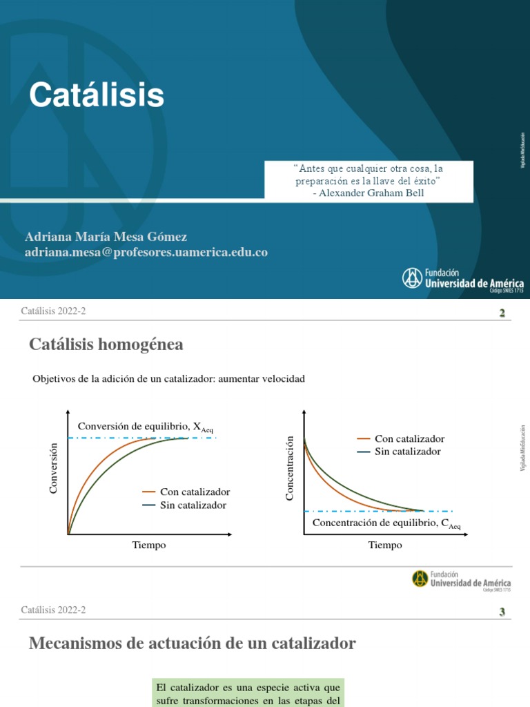 Catálisis Homogénea - Catálisis de Reacciones Elementales y No ...