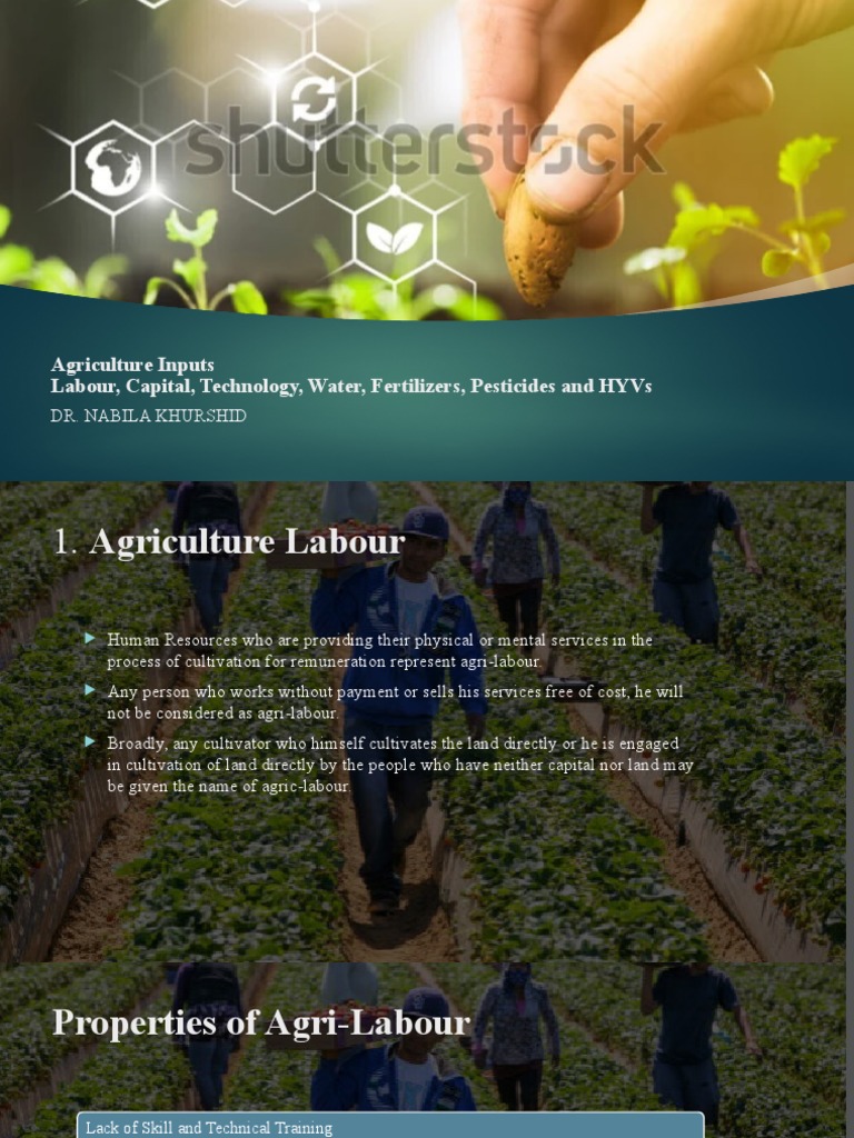 Lecture 7 &8 Agri-Inputs | PDF | Agriculture | Fertilizer