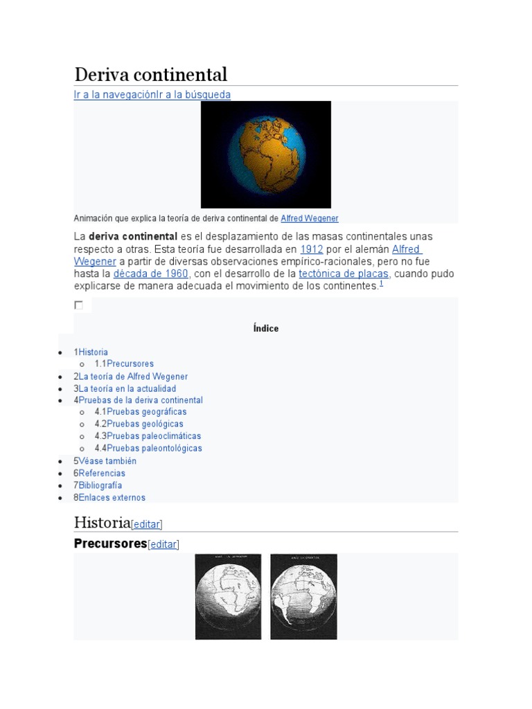 Deriva Continental | PDF | Placas tectónicas | Geofísica