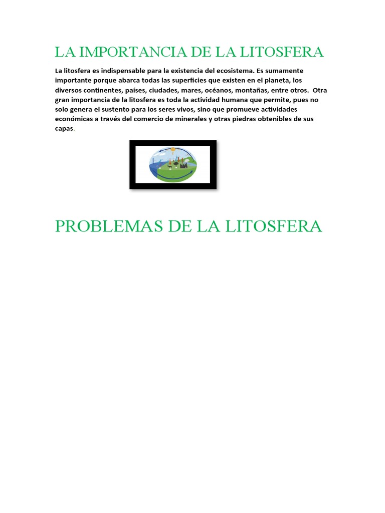 Importancia de la Litosfera en el Ecosistema | PDF
