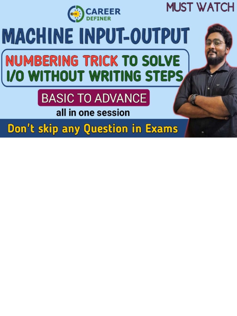 Machine Input and Output | PDF