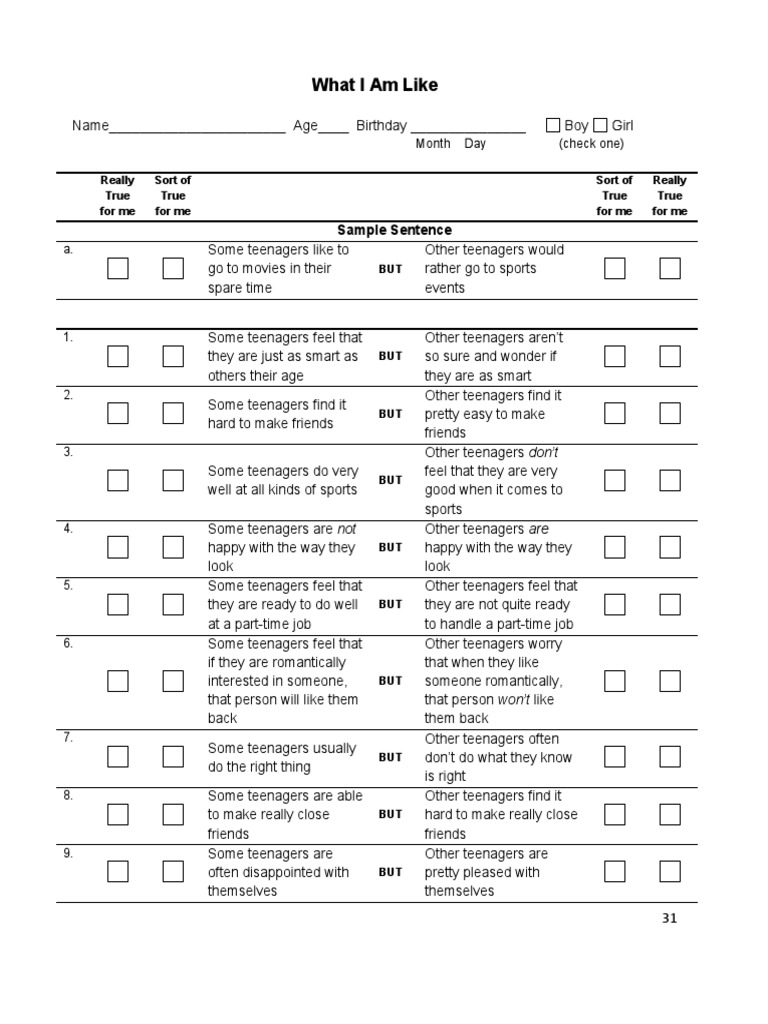 Adolescent Self-Perception Questionnaire | PDF | Adolescence | Friendship