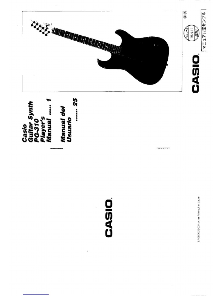 Casio PG 310 Player S Manual | PDF