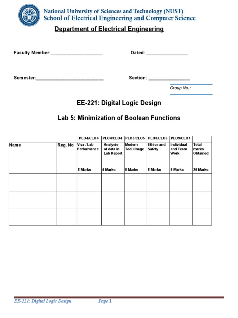 Lab 5 Minimization Of Boolean Functions Download Free Pdf Teaching Mathematics Boolean Algebra