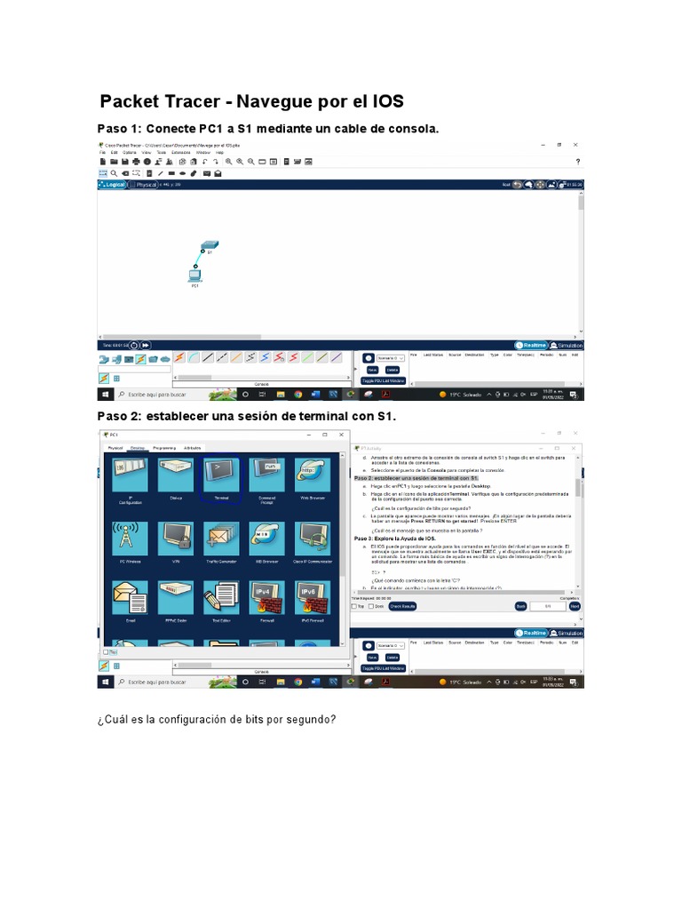 Packet Tracer Navega Por El IOS | PDF | Informática | Ciencias de la ...