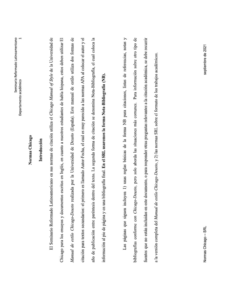 Instructivo Normas Chicago Septiembre 2021.docx - Normas Chicago SRL 2022 | PDF
