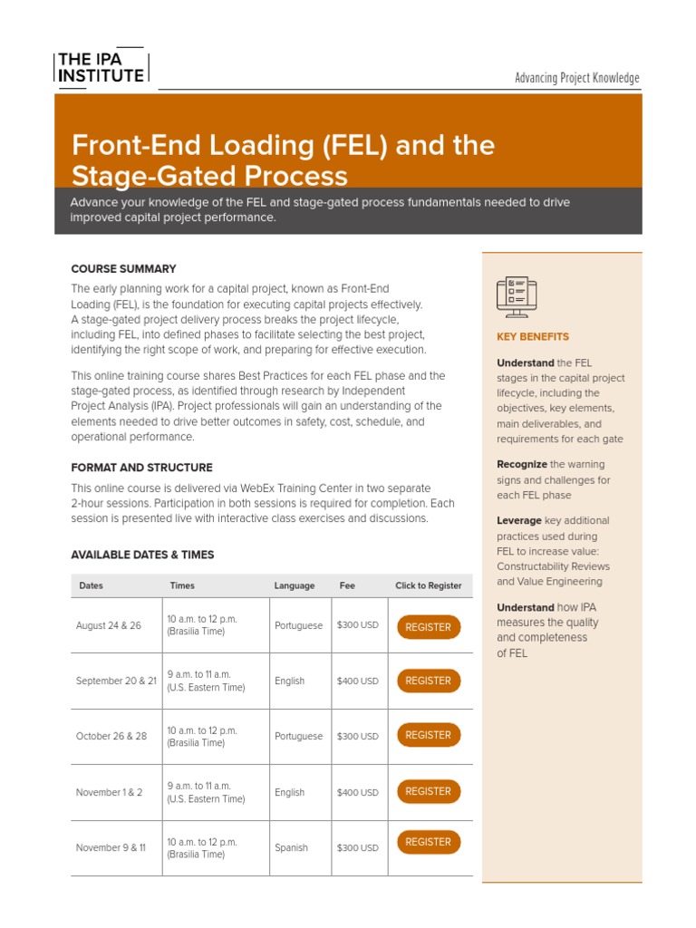 FEL Stage GatedProcess Online 2022 | PDF | Business | Evaluation