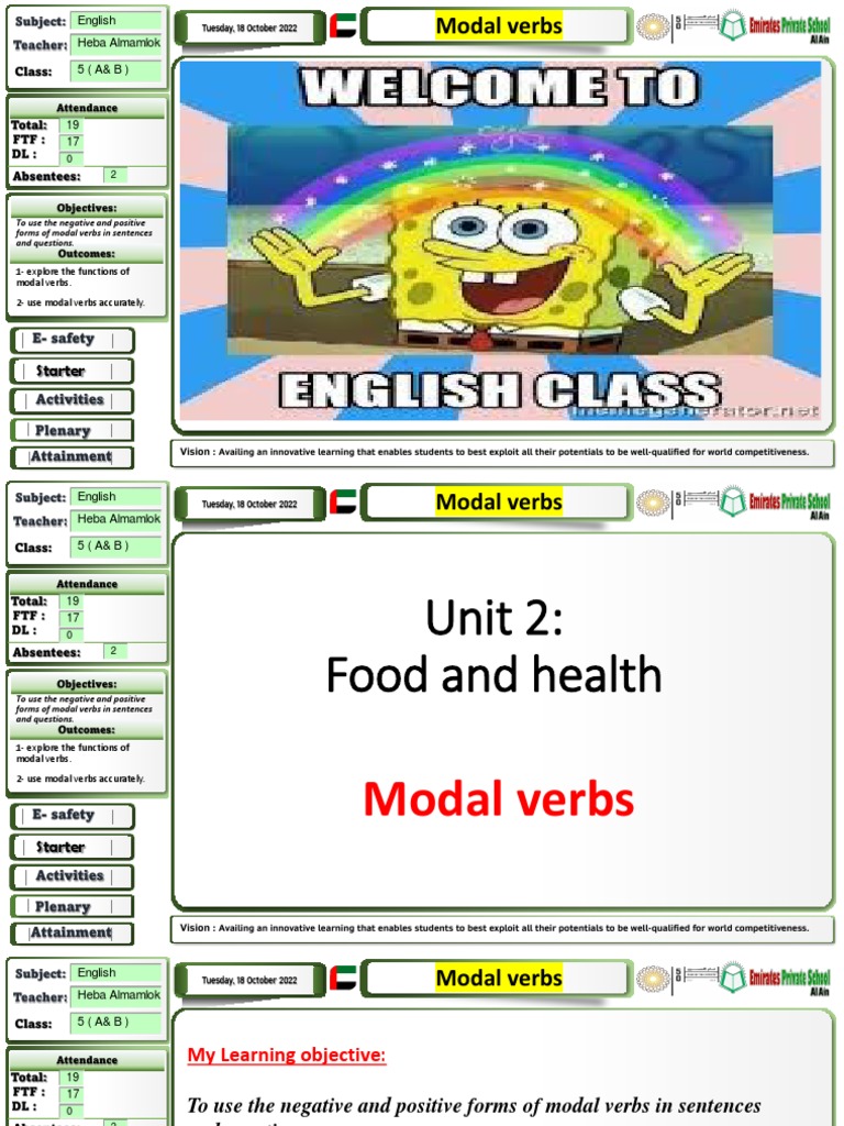 Unit 2 - Lesson 3 - Modal Verbs - Part 2 | PDF | Verb | English Language