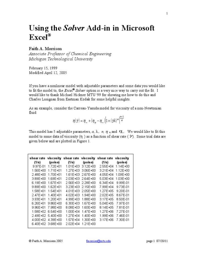 Using Solver in Excel | PDF | Errors And Residuals | Spreadsheet