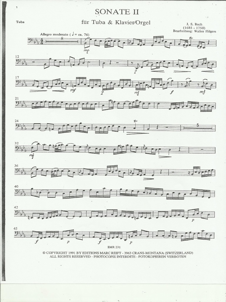 Sonate 2 Fur Tuba Bach | PDF