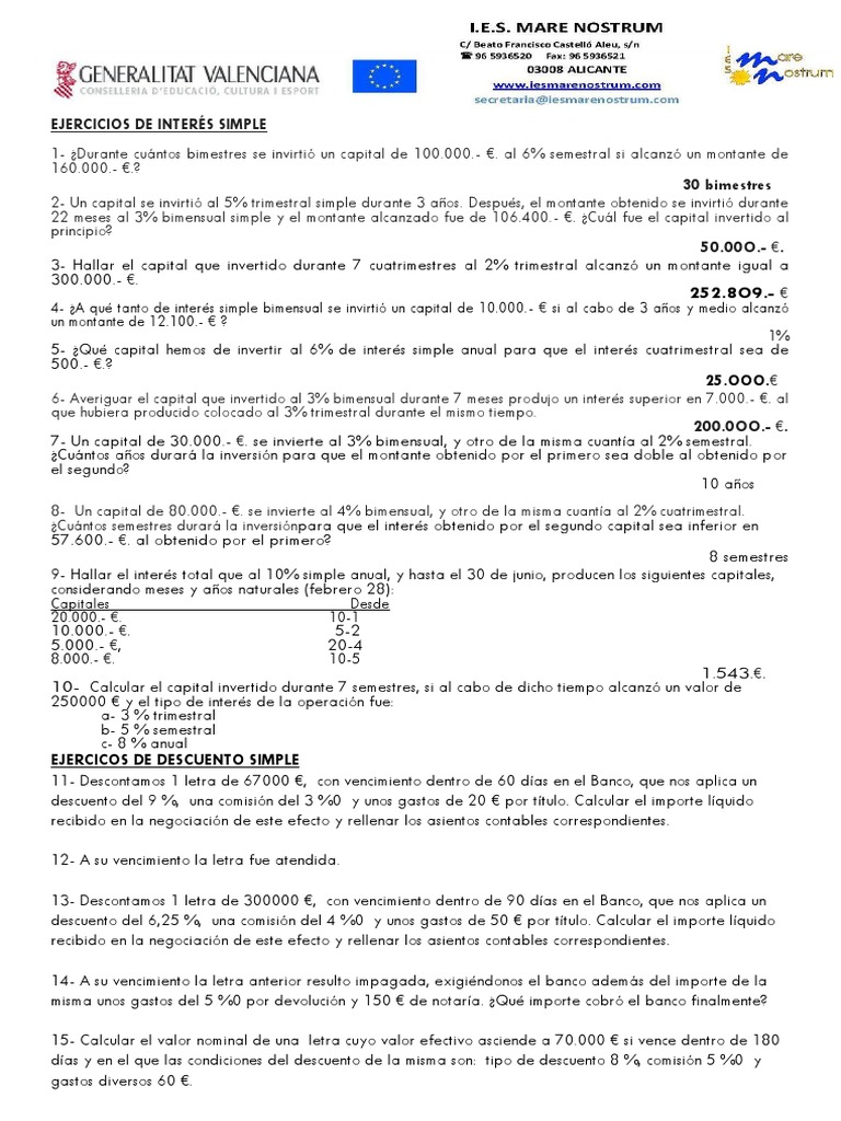 El Interés Simple | PDF | Economias
