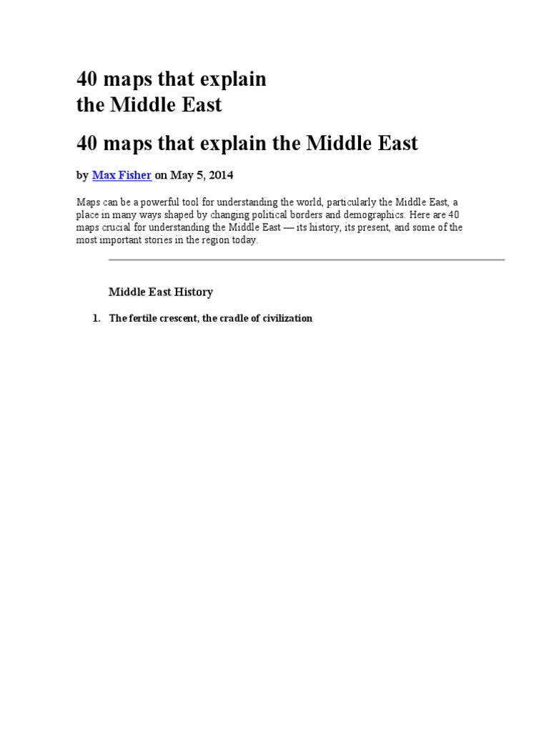 40 Essential Maps of the Middle East | PDF | Israeli Settlement ...