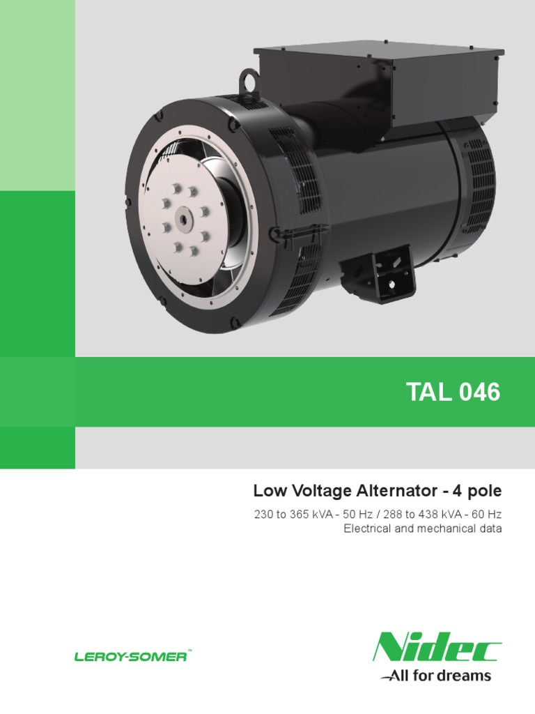 Low Voltage Alternator - 4 Pole: 230 To 365 kVA - 50 HZ / 288 To 438 ...