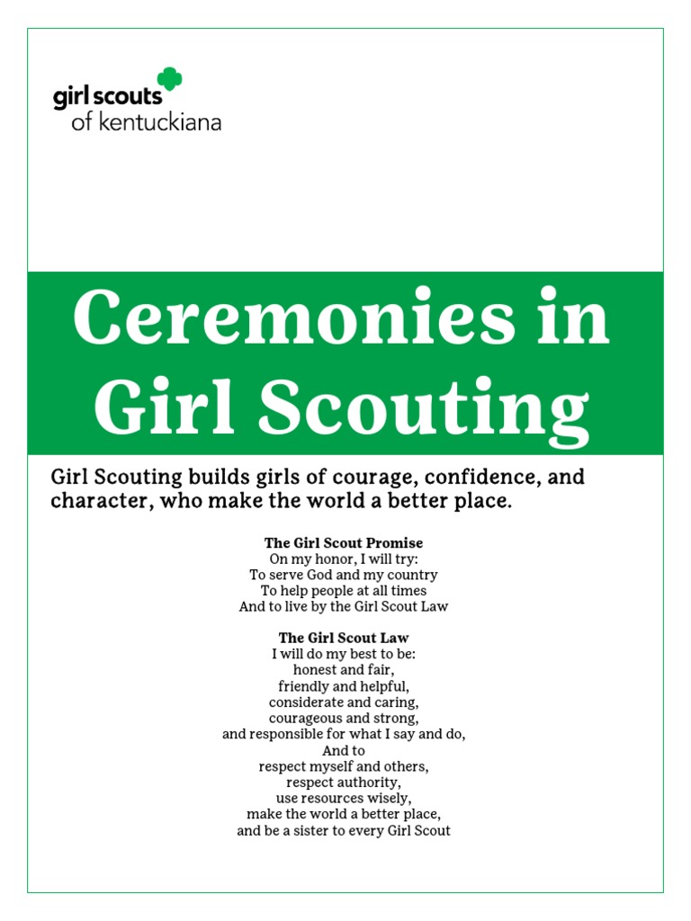Ceremonies in Girl Scouting | PDF | Girl Guiding And Girl Scouting | Youth Movements