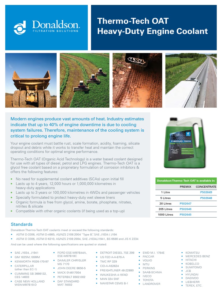 Thermo Tech OAT Coolant Liquid | PDF | Chemical Substances | Vehicle ...