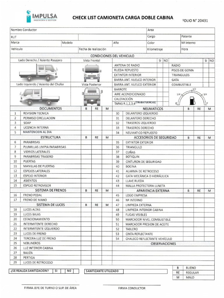 Copia de Check List Porter | PDF