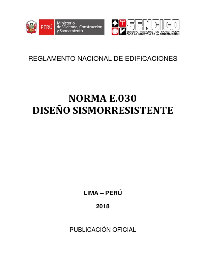 Norma E.030: Diseño Sismorresistente | PDF | Temblores | Perú