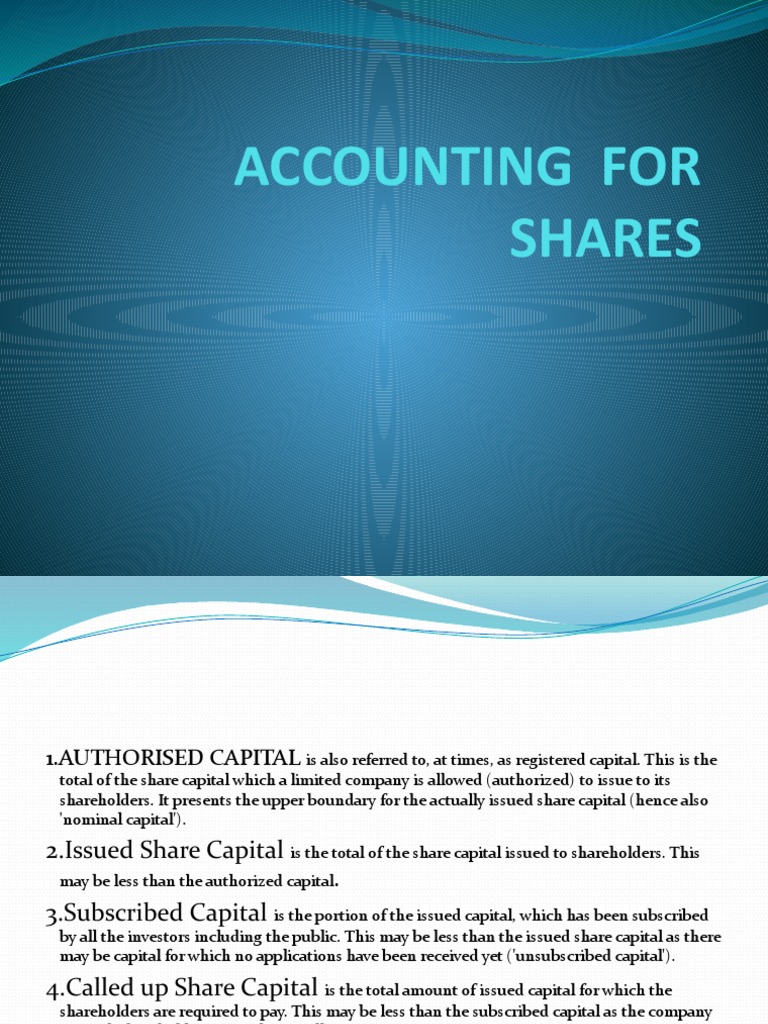 Accounting For Shares New | PDF | Dividend | Stocks
