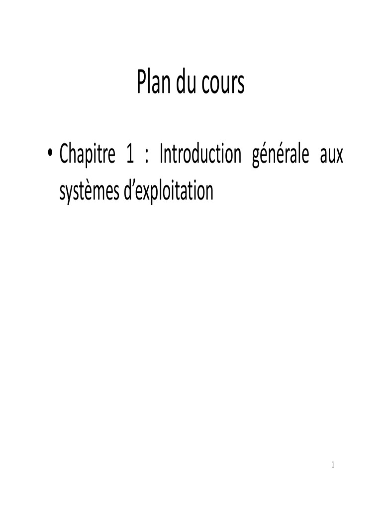 Chap1 SYSTEME D EXPLOITATION | PDF | Système d'exploitation | Kernel (Système d'exploitation)