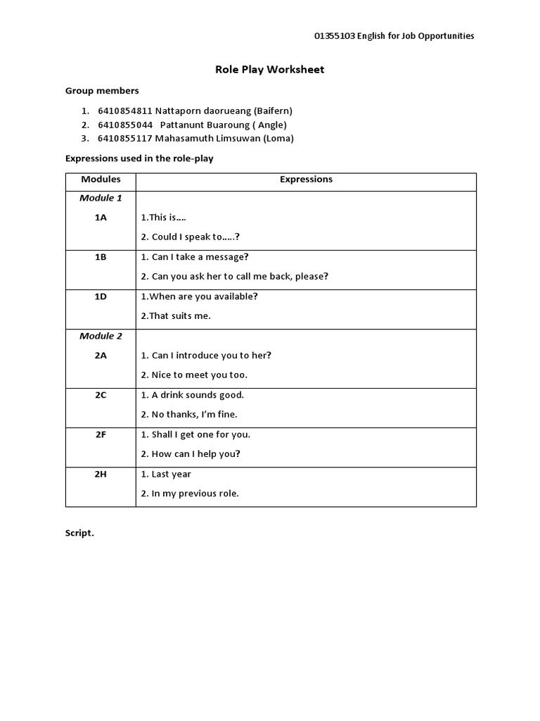 Role Play: English for Job Skills | PDF | Economies