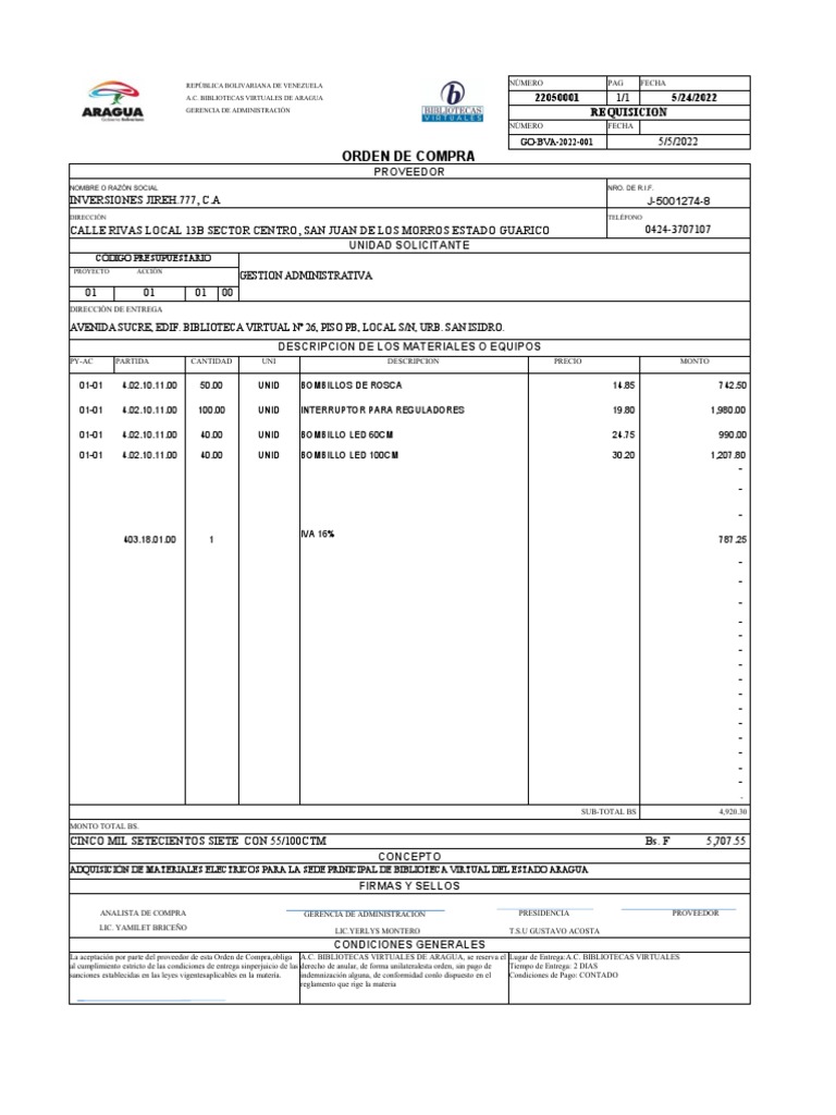 12 Orden de Compra | PDF | Gobierno
