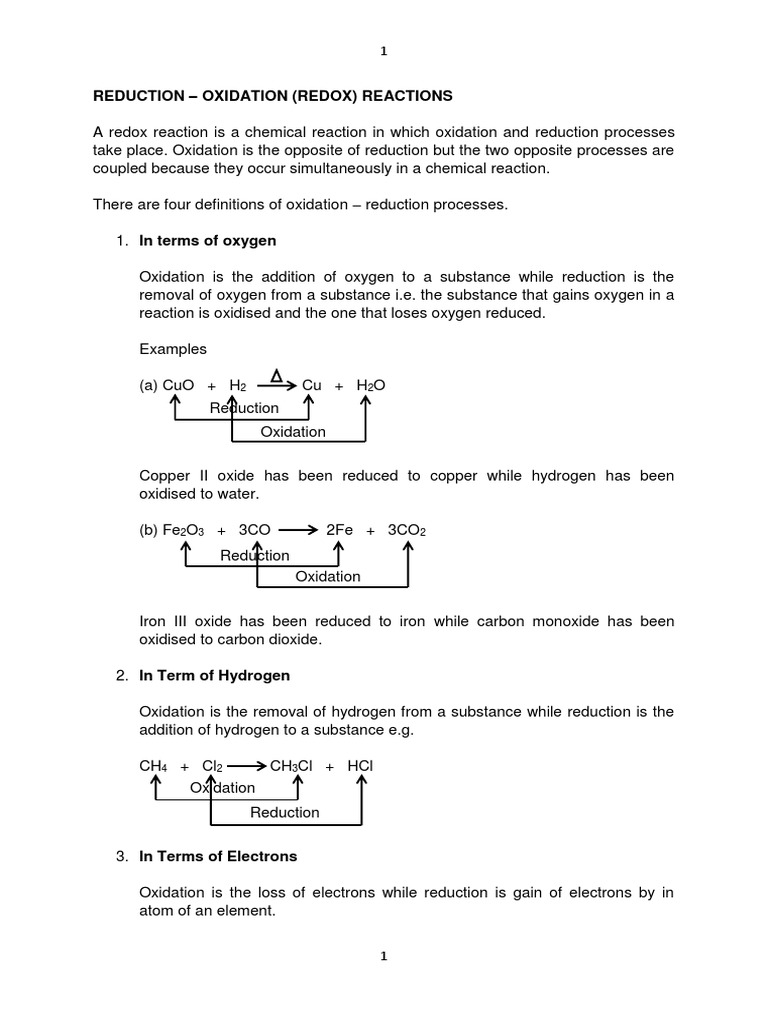 Reduction | PDF | Redox | Electrolyte