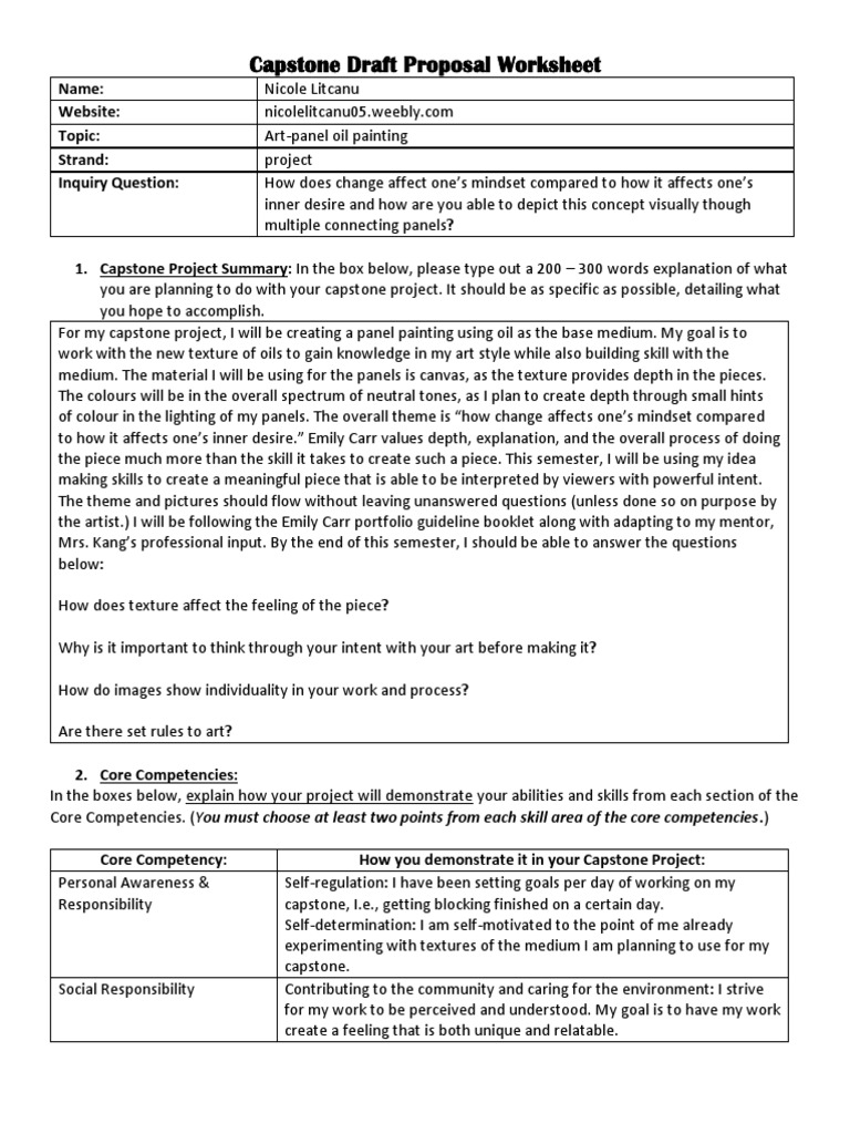 CLC 12 - Capstone Draft Proposal Worksheet | Download Free PDF ...