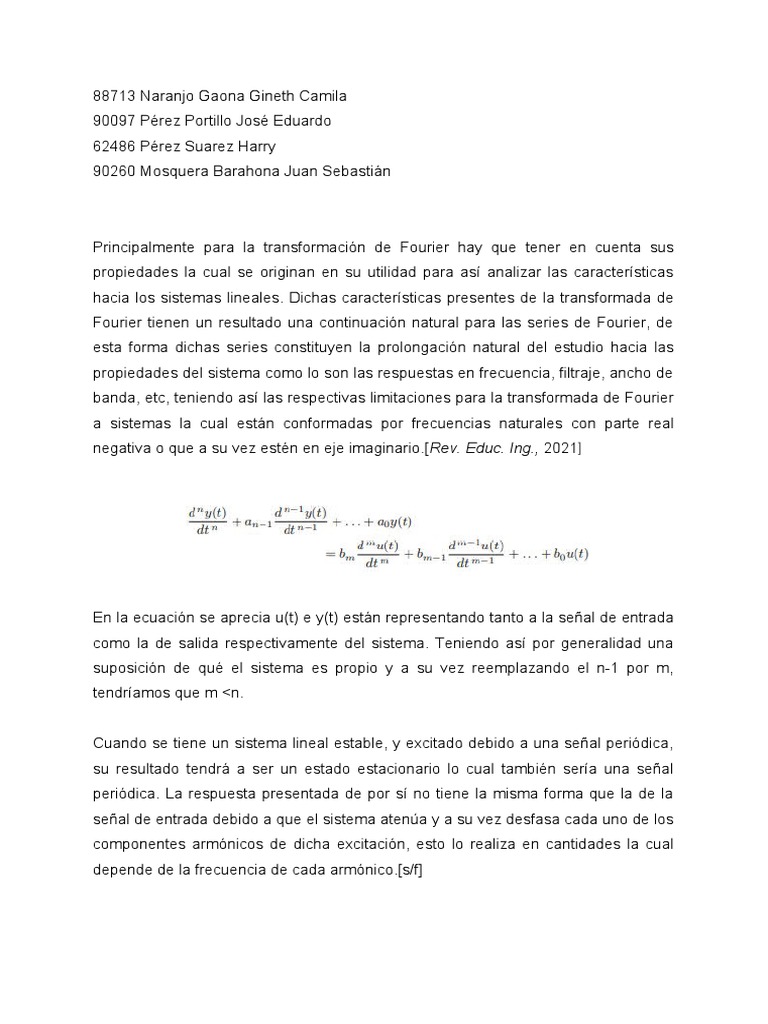 Trabajo Escito 2 Corte ME | PDF | Transformada de Fourier | Fase (ondas)