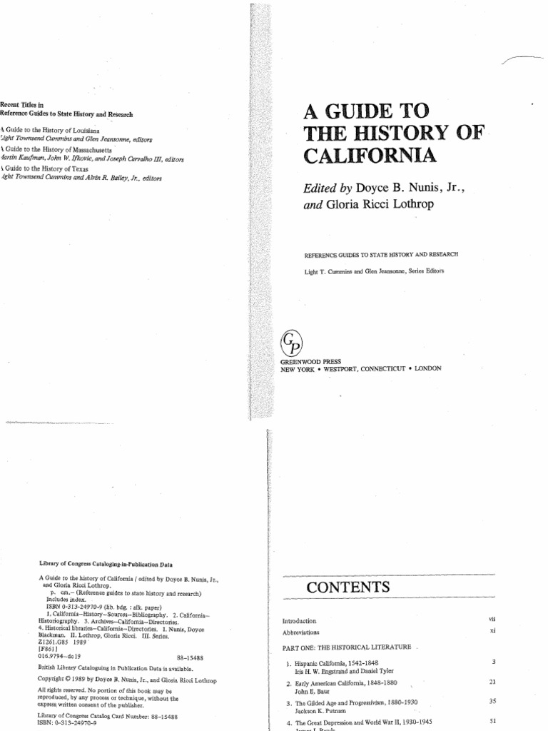 A Guide To The History of California | PDF | California | Libraries