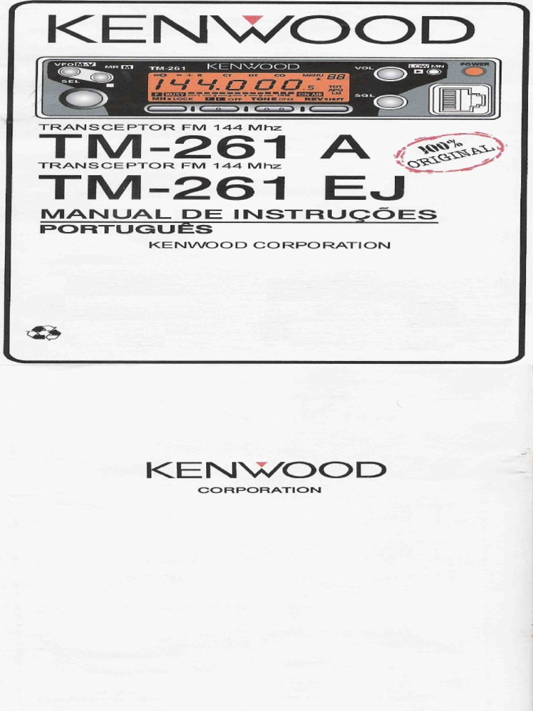 Manual Radio Kenwood TM 261 | PDF