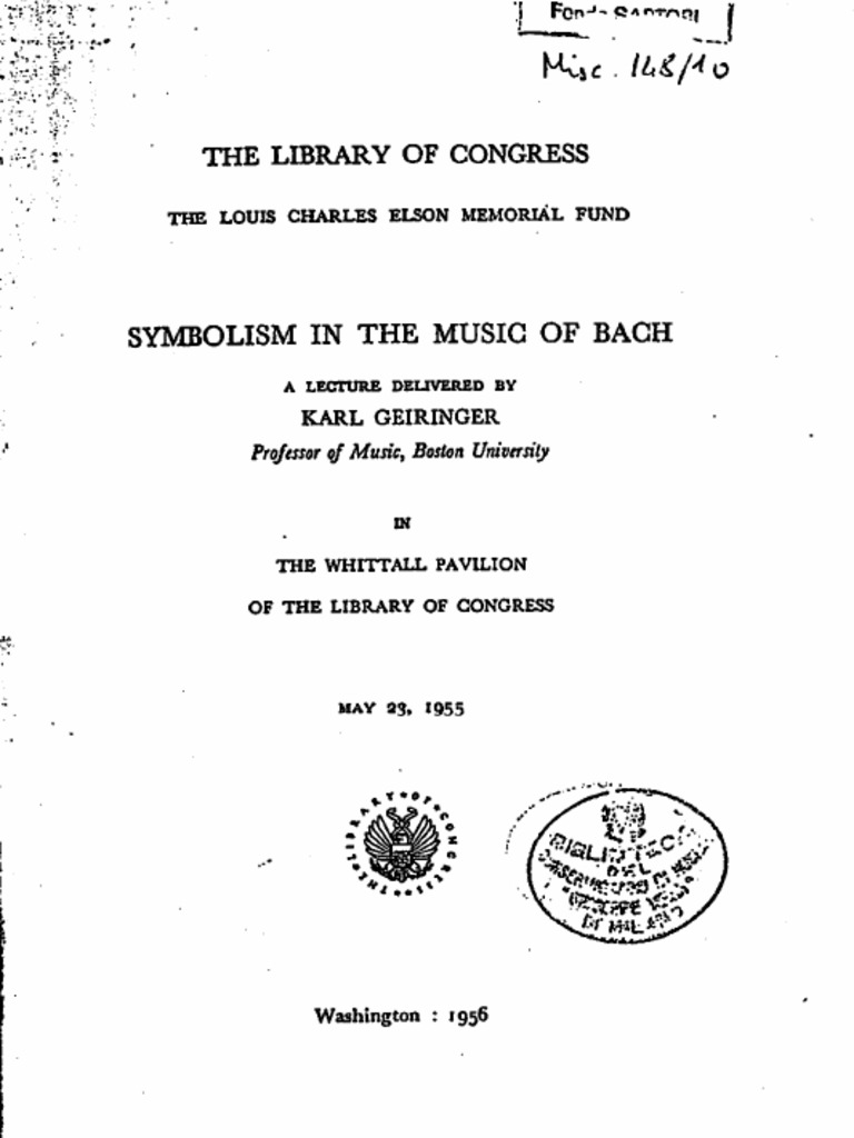 Geiringer, Symbolism in The Music of Bach | PDF | Foreign Language Studies