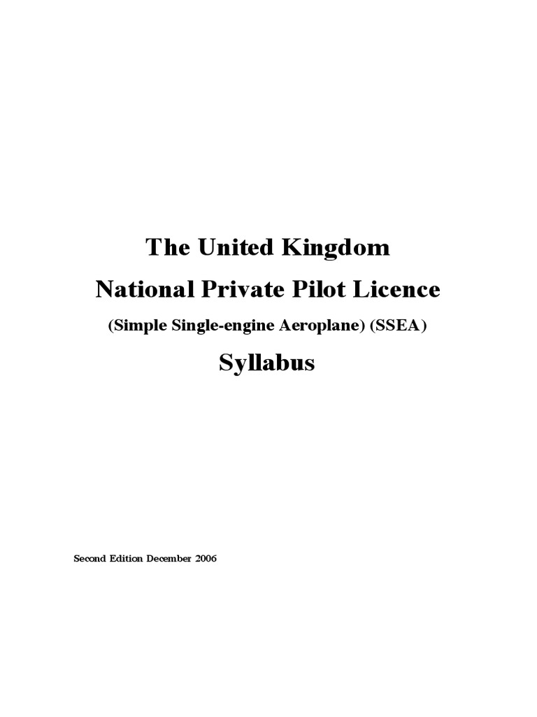 PPL Syllabus | PDF | Cloud | Air Traffic Control PPL Syllabus | PDF | Cloud | Air Traffic Control