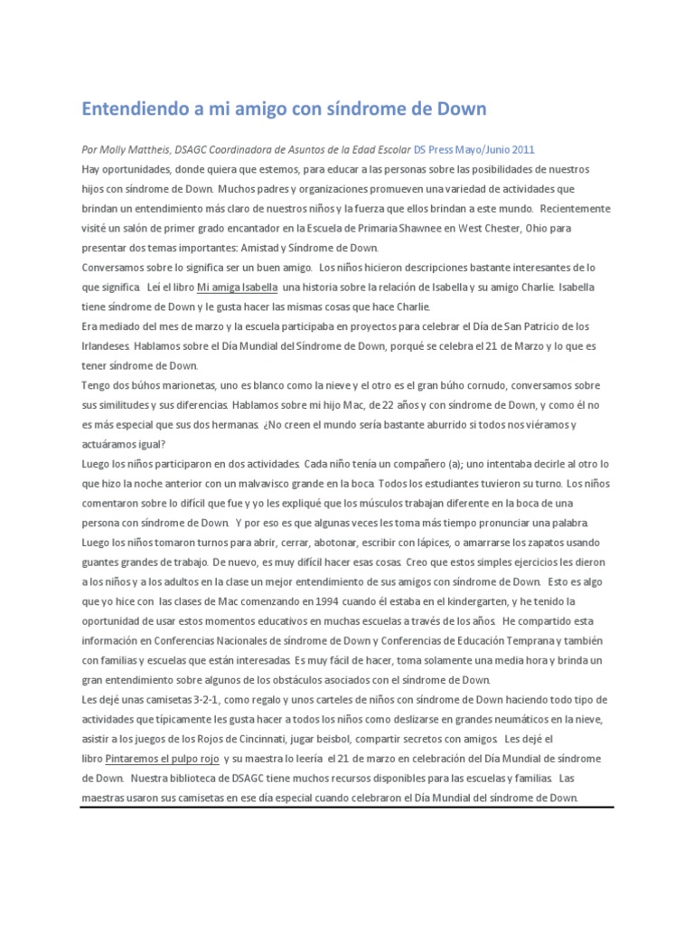 Entendiendo el Síndrome de Down | PDF
