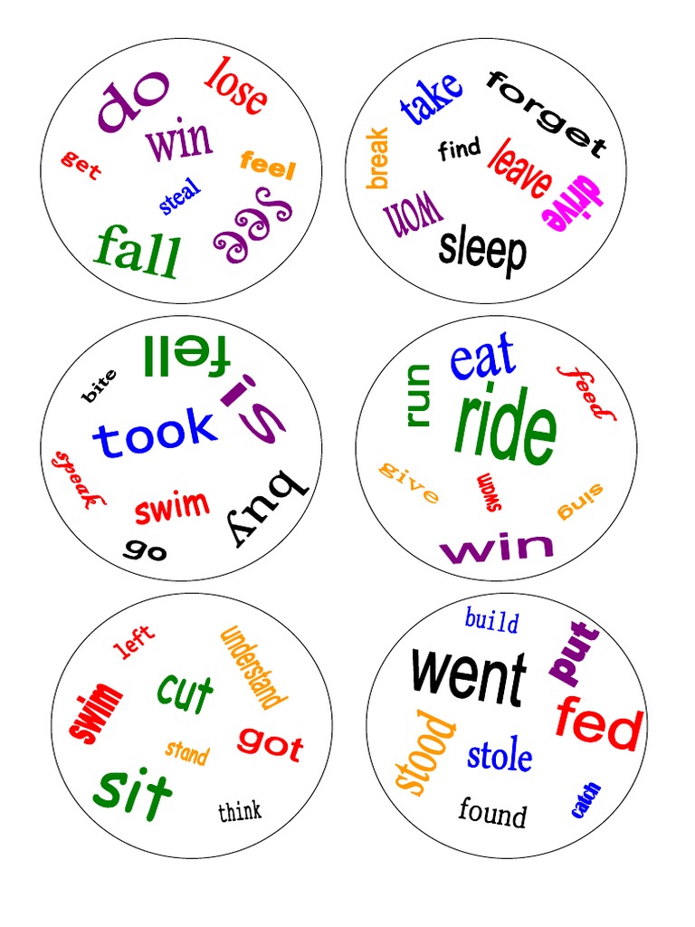 Irregular Verbs Dobble | PDF