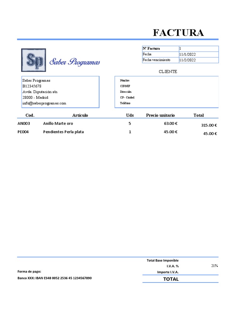 Factura Automatizada en Excel | PDF | Adornos | Softlines (venta minorista)