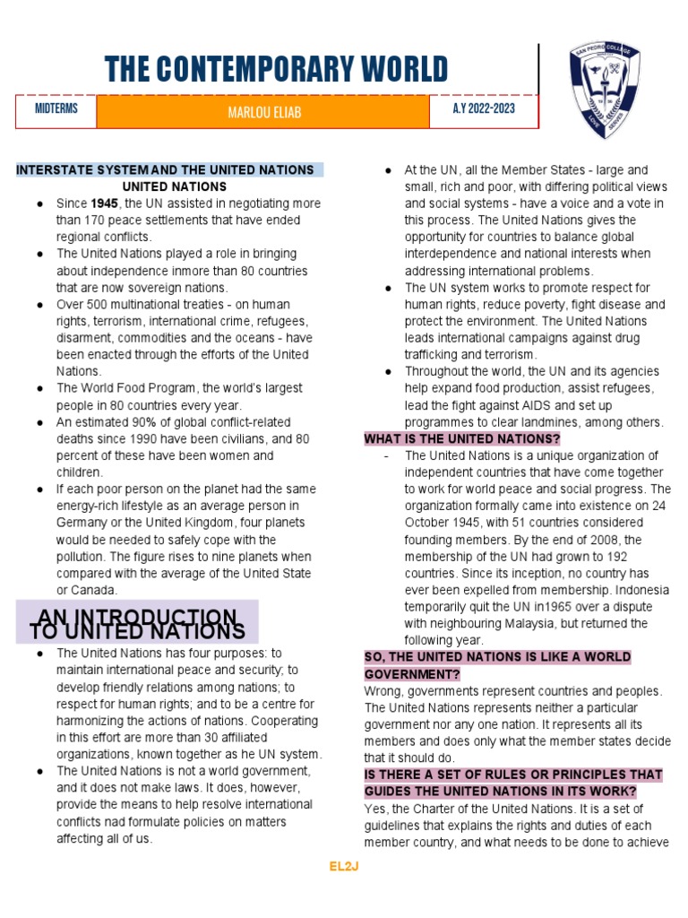 Understanding the United Nations' Role | PDF | United Nations ...