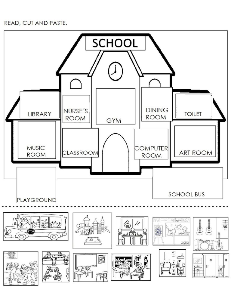 School Rooms Cut Out - First Grade | PDF
