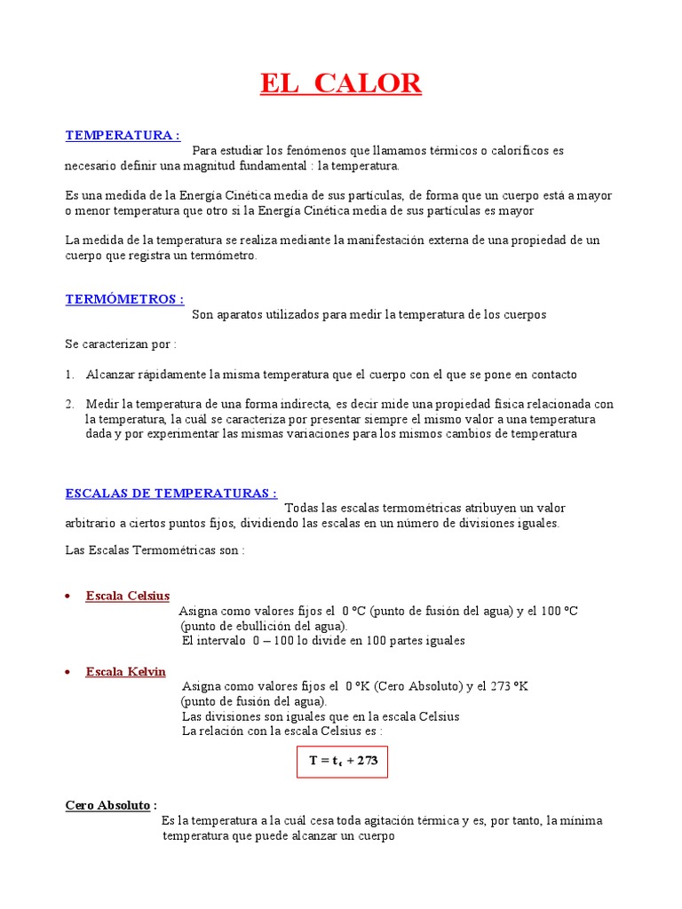 El Calor | PDF | Energía renovable | Calor