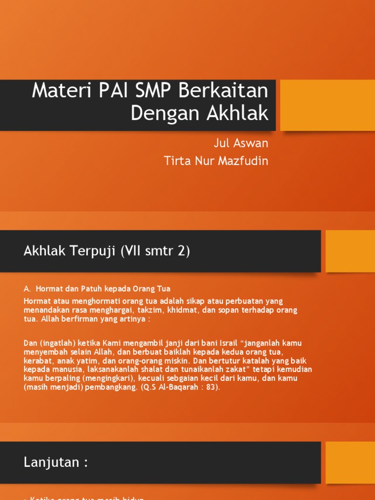 Materi PAI SMP Berkaitan Dengan Akhlak | PDF