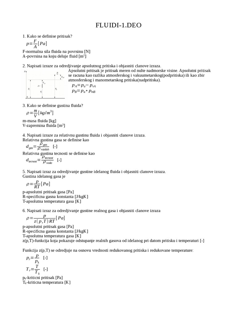 Skripta Fluidi 1 | PDF