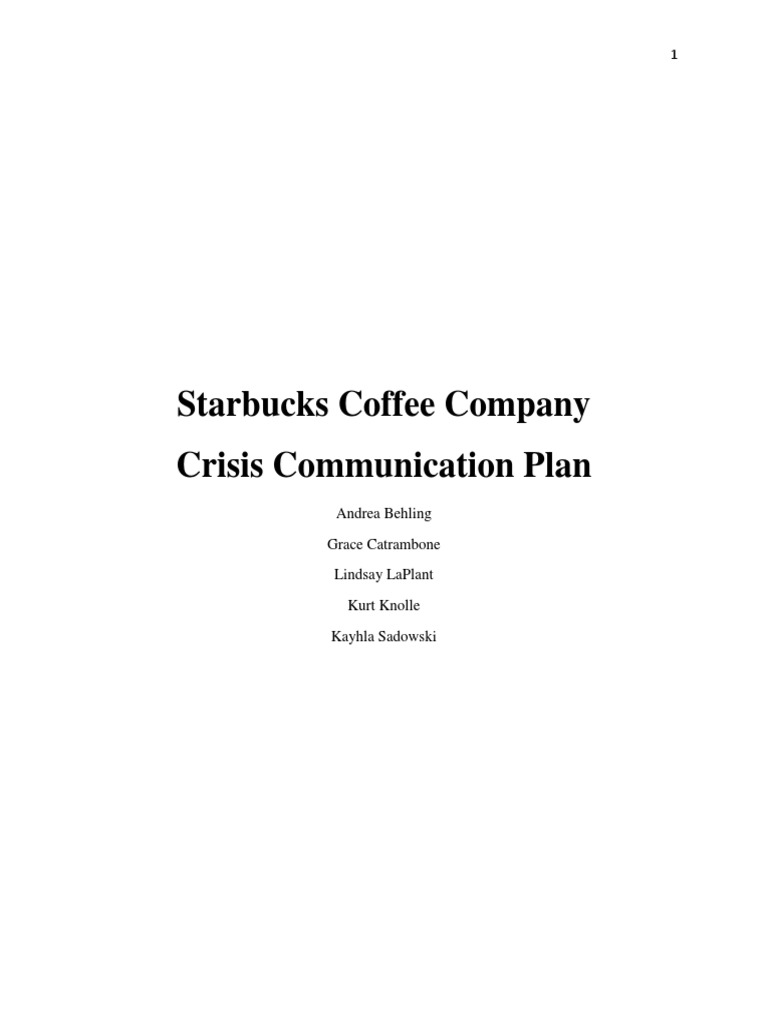 Starbucks Crisis Communication Plan | PDF | Starbucks | News